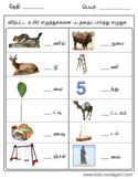 Tamil work sheets - Filling & Matching Worksheets